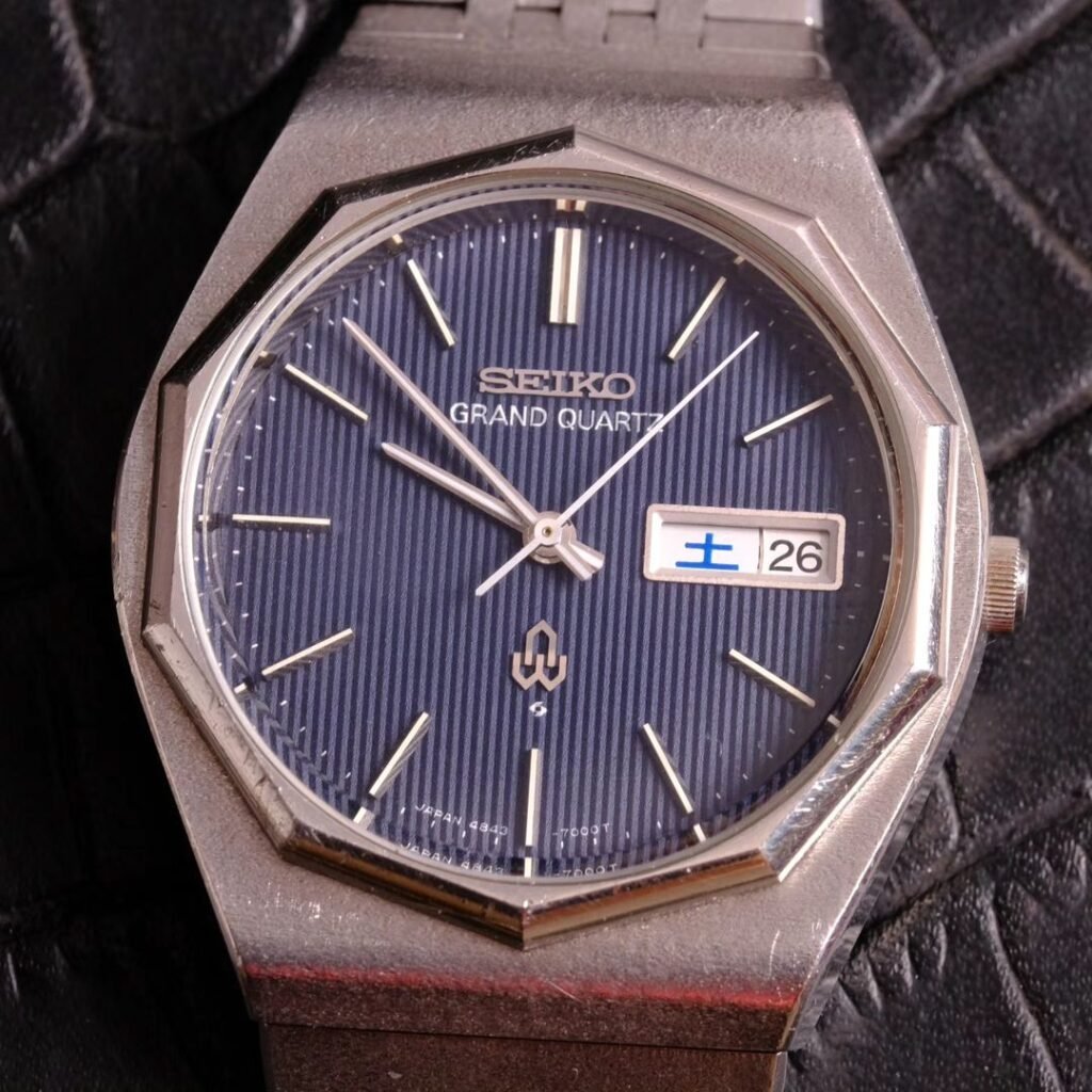 Seiko Grand quartz 4843 - 7001 Blue dial from September 1976 - Seiko ...
