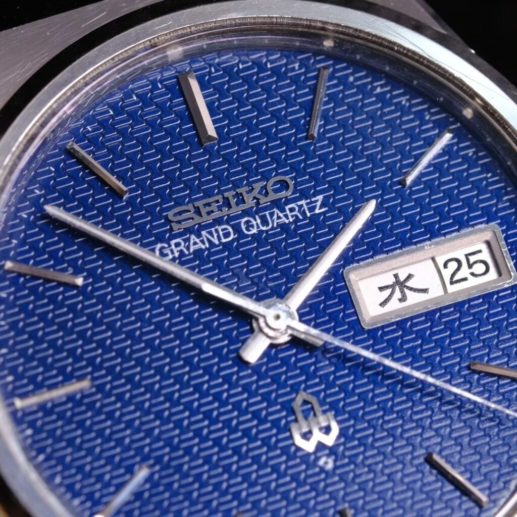Seiko Grand Quartz 4843 - 8050 Blue dial from June 1976 - Seiko Vintage